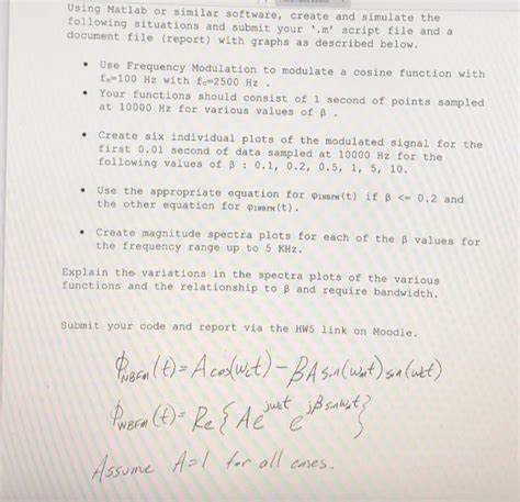 Solved Using Matlab Or Similar Software Create And Simulate