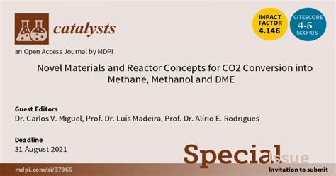 Catalysts Special Issue Novel Materials And Reactor Concepts For Co2 Conversion Into Methane