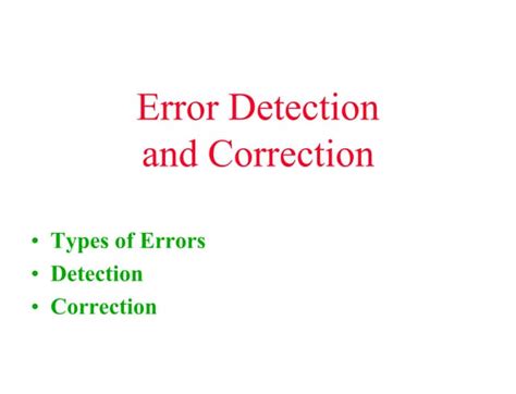 Computer Networks Error Detection And Correctionppt Computer