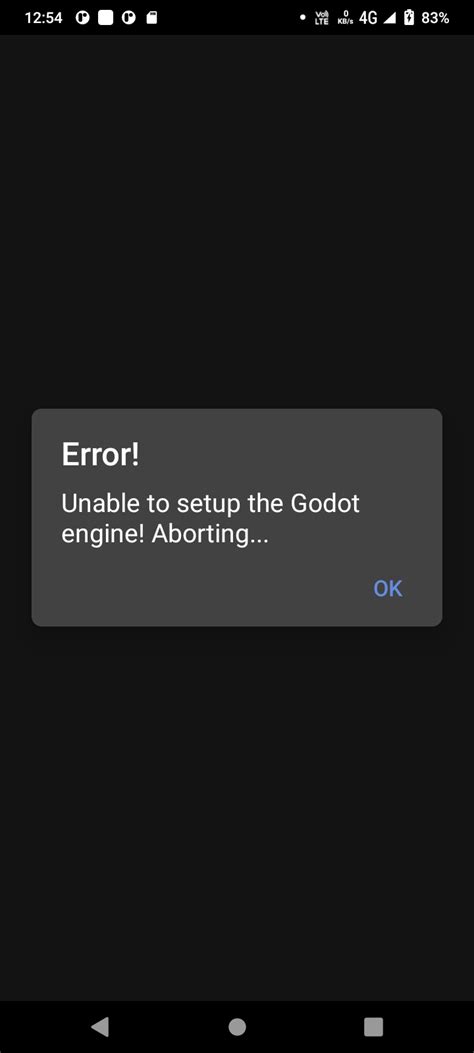 unable to setup the godot engine aborting help godot forum