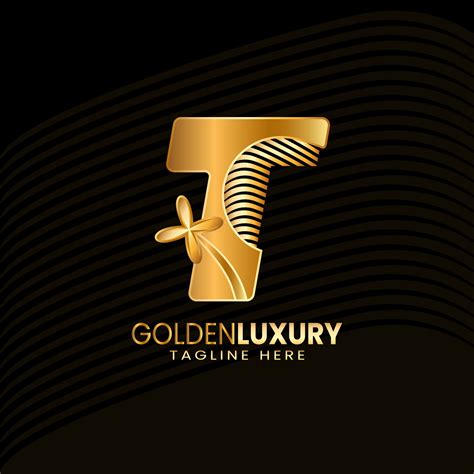 Luxury Gold Letter T Logos Vintage Decorative Design 22173352 Vector