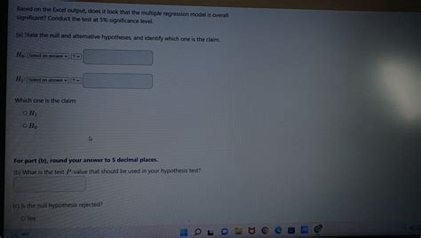 solved the following multiple regression model was created