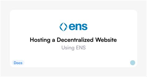 Hosting A Decentralized Website Ens Docs