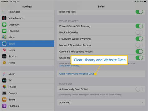 Delete Cookies Safari
