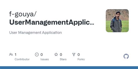 Github F Gouyausermanagementapplication User Management Application