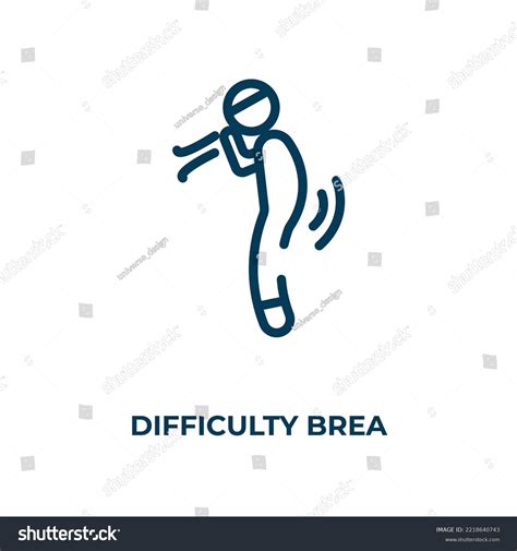 Difficulty Breathing Icon Linear Vector Illustration Stock Vector