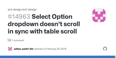 Select Option Dropdown Doesn T Scroll In Sync With Table Scroll Issue Ant Design Ant