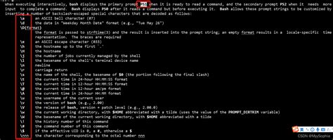 Linux Shell中环境变量ps1详解shell Ps1 Csdn博客