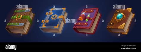 Magic Spell Books Fantasy Alchemy Grimoires Closed Wizard Diary