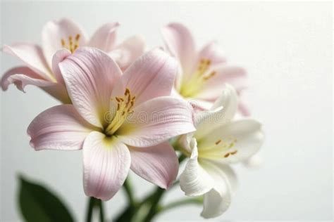 Soft Pastel Colors Of Flowers On A White Background Bouquet Gardenia