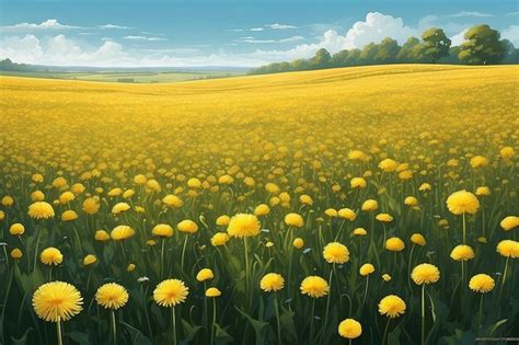 Dandelion Fields Forever Premium Ai Generated Image