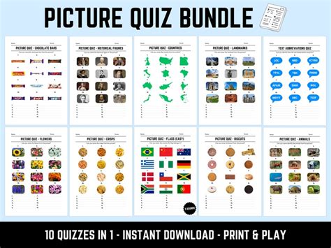 Printable Picture Quiz Bundle 10 Fun Quizzes In 1 Pub Quiz Question