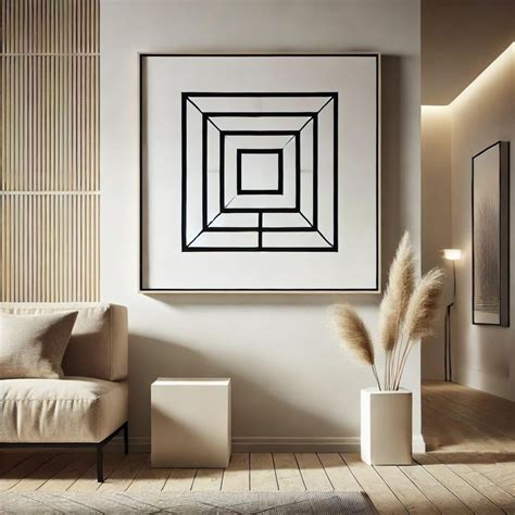 Minimalist Line Art Geometric Shapes Square Graphic Modern Geometric Wall Art Ai