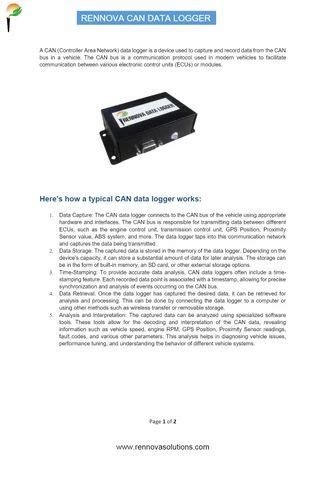 None Can Bus Data Logger Csv 100x50x30mm At Rs 30000piece In Hosur