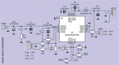 Vector Electrical Schematic Diagram Of An Electronic Device Connection