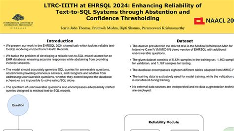 underline ltrc iiith at ehrsql 2024 enhancing reliability of text to