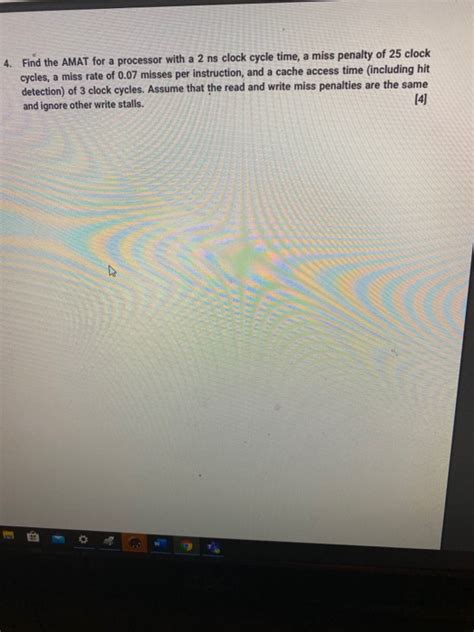solved 4 find the amat for a processor with a 2 ns clock
