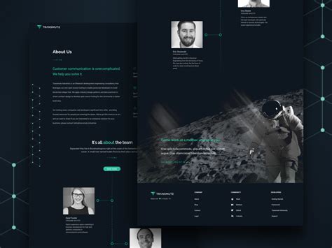 Transmute About Web Page By Charles Haggas For Brightscout On Dribbble