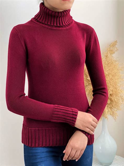 پلیور بافت یقه اسکی کد 2119