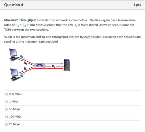 Solved Maximum Throughput Consider The Network Shown Below Chegg
