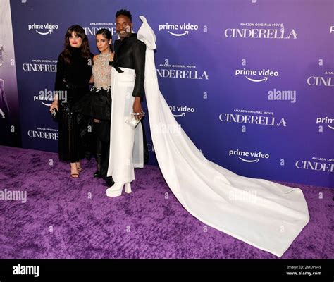 From Left Idina Menzel Camila Cabello And Billy Porter Cast Members In Cinderella Pose