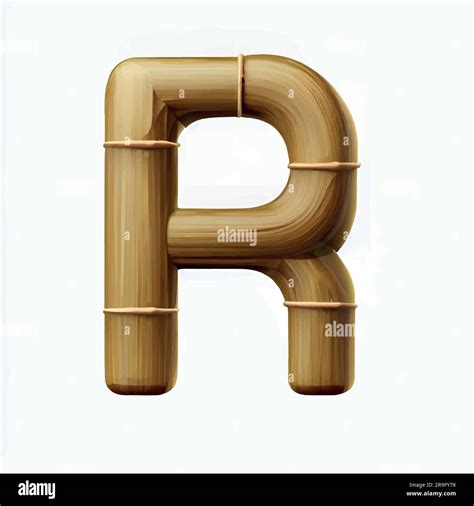 Capital Letter R In Bamboo With White Background Stock Vector Image Art Alamy