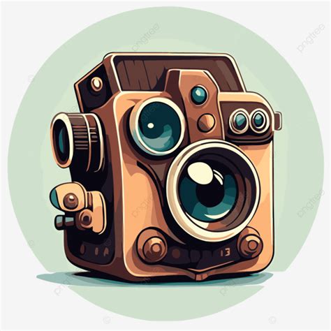 오래된 카메라 벡터 그것에 큰 렌즈와 스티커 클립 아트 만화 빈티지 카메라 상표 클립 아트 Png 일러스트 및 벡터 에 대한 무료 다운로드 Pngtree