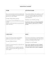 AMAZON BCG MATRIX Docx AMAZON BCG MATRIX STARS QUESTION MARK Stars Are The Products That Hold