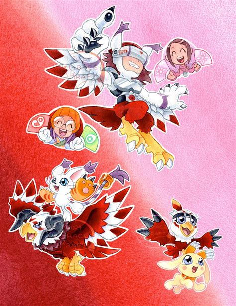 Aquilamon Hawkmon Inoue Miyako Plotmon Silphymon Tailmon Yagami Hikari Digimon Digimon