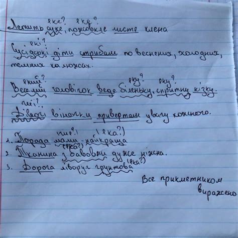 Самостійна робота 1 Списати речення підкреслити головні і другорядні члени Зясувати якими
