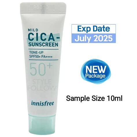 Innisfree Mild Cica Sunscreen Tone Up Spf50 Pa 10ml Shopee Malaysia