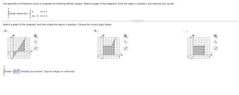 Solved Use Geometry Not Riemann Sums To Evaluate The