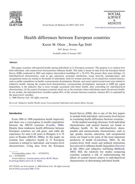 pdf health differences between european countries dokumen tips