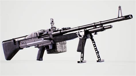 Artstation M60e3 Machine Gun Game Assets