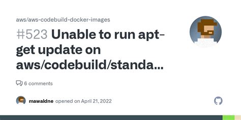unable to run apt get update on aws codebuild standard 4 0 or aws