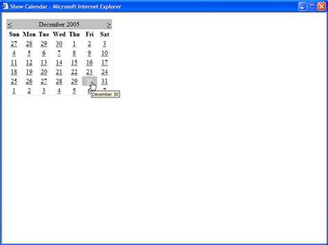 asp calender