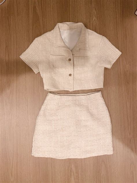 Korean Tweed Coord Set Womens Fashion Dresses And Sets Sets Or