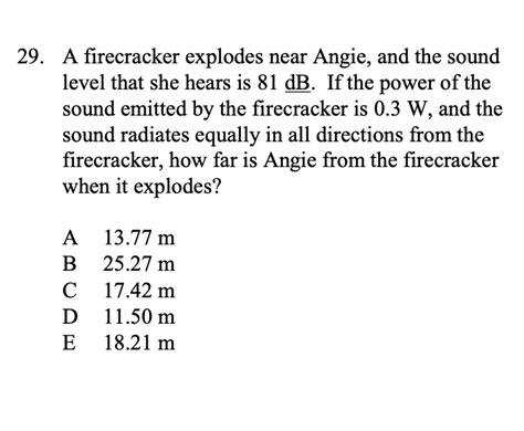 solved 29 a firecracker explodes near angie and the sound