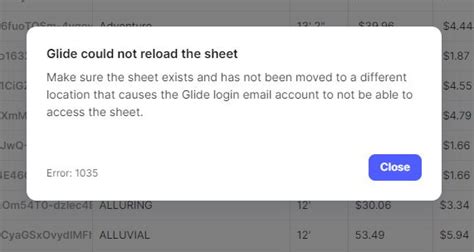my excel update is not syncing yet pop out shows glide has the correct