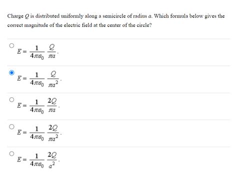 solved charge q is distributed uniformly along a semicircle