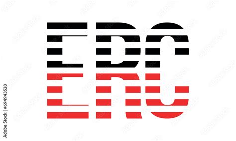 ERC Three Initial Letter Iconic Line Negative Space Minimal Logo Design Vector Template