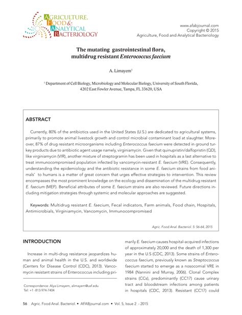 Pdf The Mutating Gastrointestinal Flora Multidrug Resistant Enterococcus Faecium