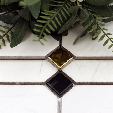 302x302mm Super Octagon With Dot White Porcelain Wall Mosaic Floor Tile