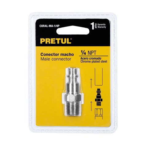 Conector Rápido Tipo M Cuerda 14 Npt Macho Pretul Juegos De