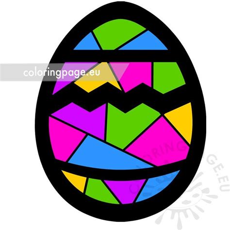 Easter Egg Stained Glass Style Coloring Page