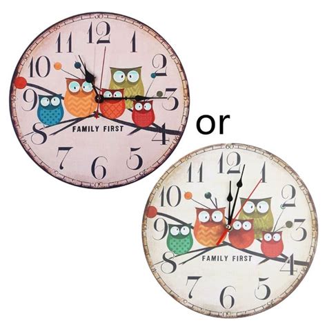 Ретро деревянные настенные часы с петухом винтажные деревенские не тикающие бесшумный тихий