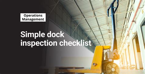 Loading Dock Checklist At Ryan Priestley Blog