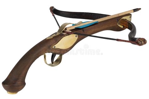 Vintage Small Crossbow Isolated On White Stock Image Image Of Closeup Archery 313034911