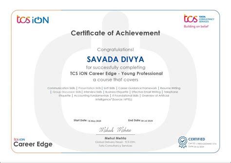 Savada Divya On Linkedin Tcsion Softskills Careeredge