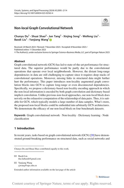 Non Local Graph Convolutional Network Request Pdf